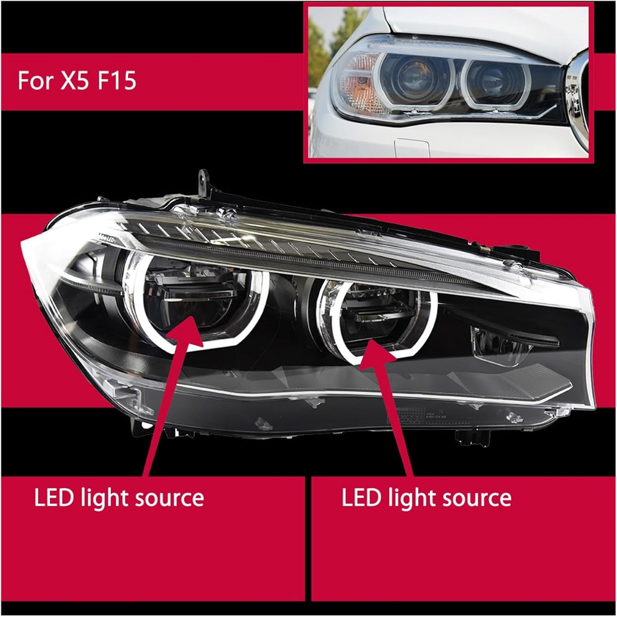 Headlight Compatible For BMW X5 F15 LED Headlights 2014-2018 – AutoModz ...